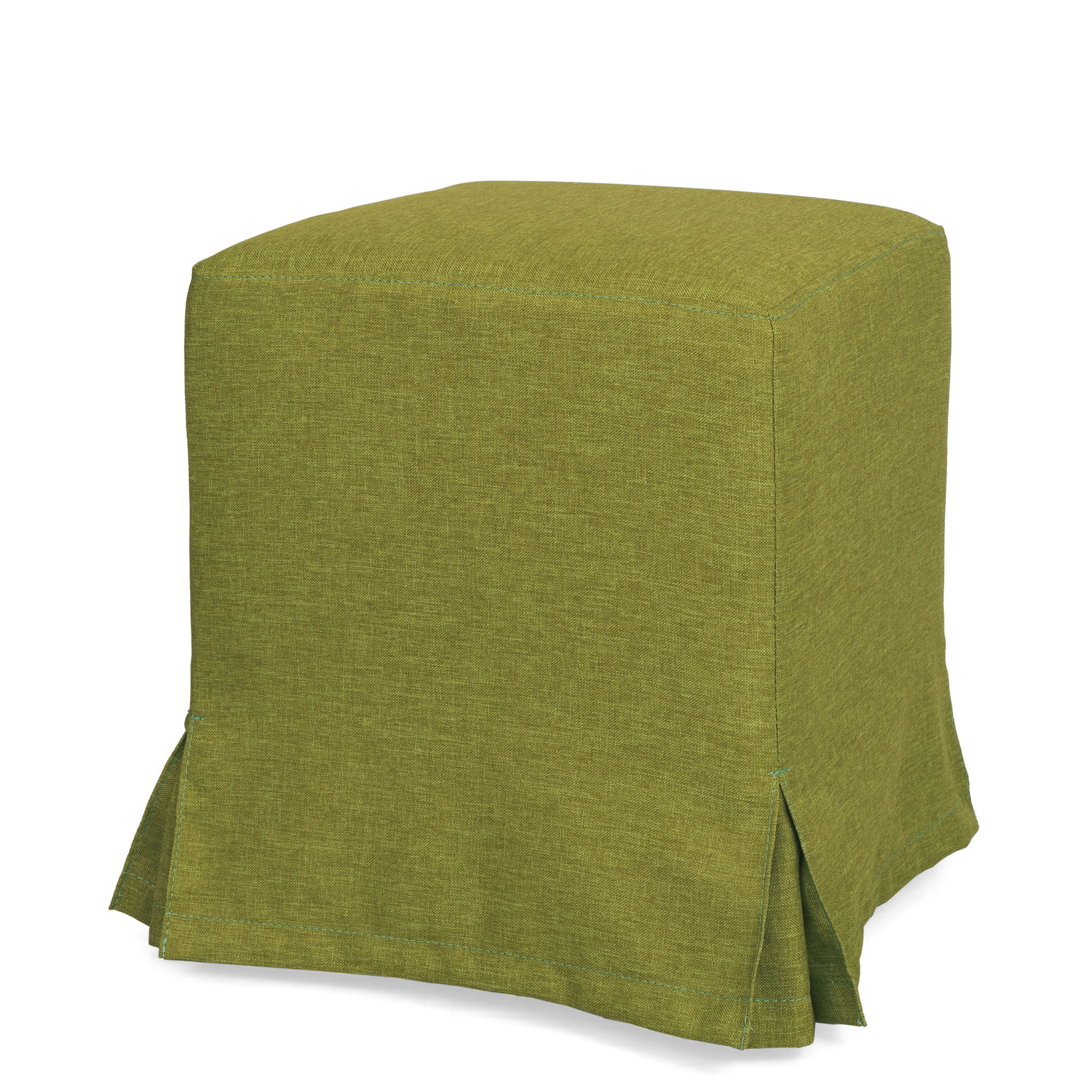Husa taburet cube, verde inchis, stofa, 38x45x38 cm - VreiMobila.ro